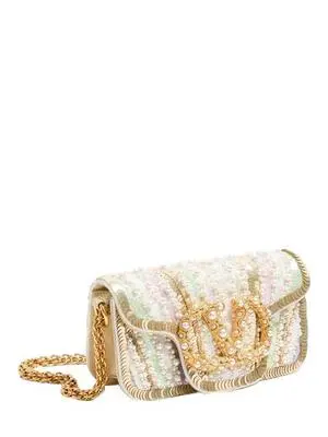 Valentino Garavani Locò Small Embroidered Shoulder Bag With Jewel Logo - Multicolor