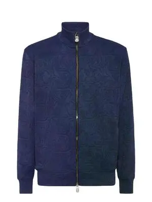 BILLIONAIRE Jacquard Zip-up Sweatshirt - Blue