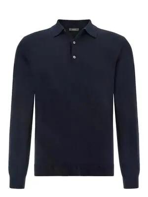 Boggi Milano Wool Polo Shirt - Blue