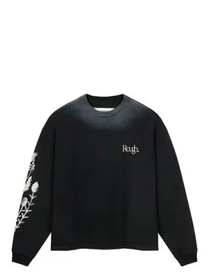 ROUGH. Floral-print Long-sleeve T-shirt - Black