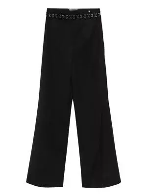 NISSA Embellished-waist Trousers - Black