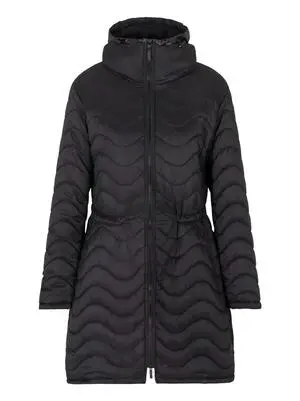 Emporio Armani Quilted Hooded Coat - Black