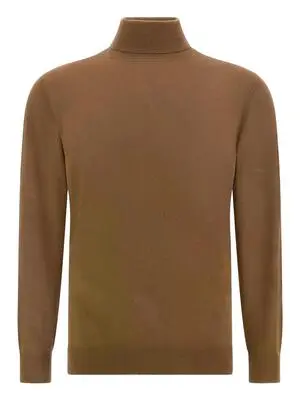 Boggi Milano High-neck Long Sleeve Sweater - Brown