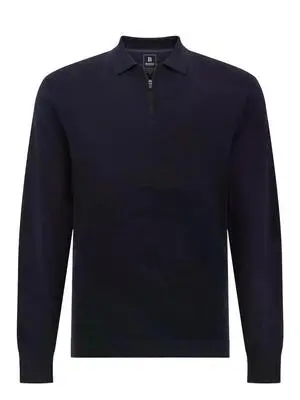 Boggi Milano Half-zip Polo-neck Sweater - Blue