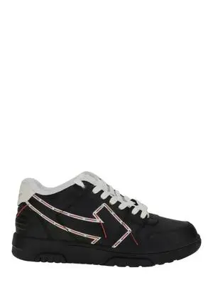 Off-White Arrow-detail Leather Sneakers - Black