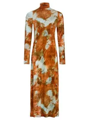 MARIE OLIVER Paxton Tie-Dye Midi Dress Orange