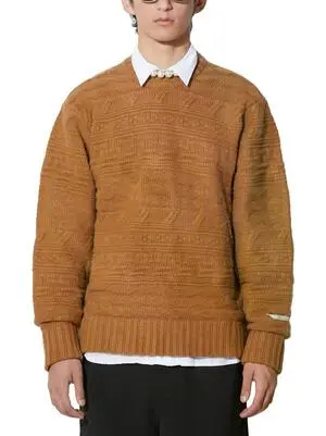 ADER ERROR Cable-knit Crew-neck Sweater - Brown