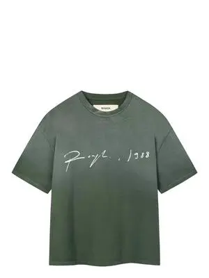 ROUGH. Signature-print T-shirt - Green