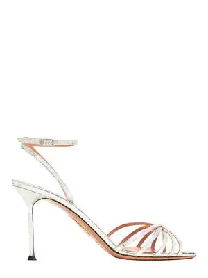 AQUAZZURA 85mm Leather Sandals - Silver