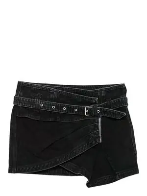 Isabel Marant Siyen Belted Zip-front Denim Skirt - Black