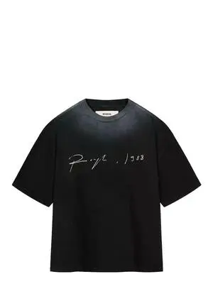 ROUGH. Signature-print T-shirt - Black