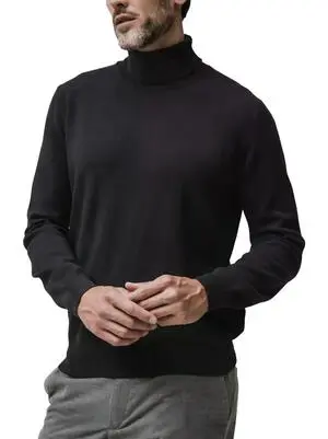 GIUUNO Turtleneck Long-sleeve Sweater - Black