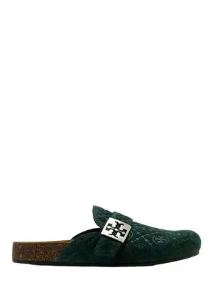 Tory Burch Logo-buckle Flat Mules - Green