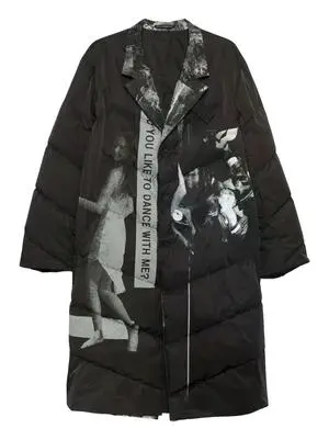 Yohji Yamamoto Single-breasted Padded Coat - Black