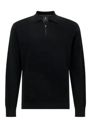 Boggi Milano Half-zip Wool Sweater - Black