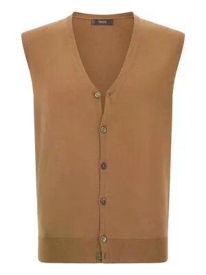Boggi Milano Wool Waistcoat - Brown