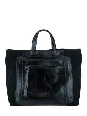 VISONA` Leather Tote Bag - Black