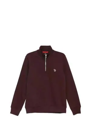 Paul Smith Zip-neck Sweater With Zebra Logo - Red