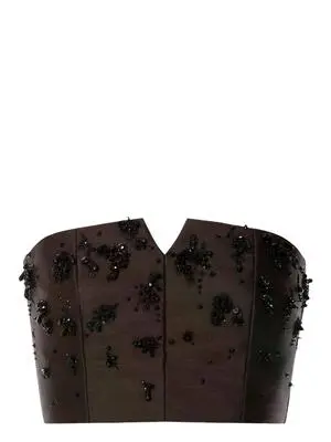 Alberta Ferretti Sequin-embellished Corset Top - Brown