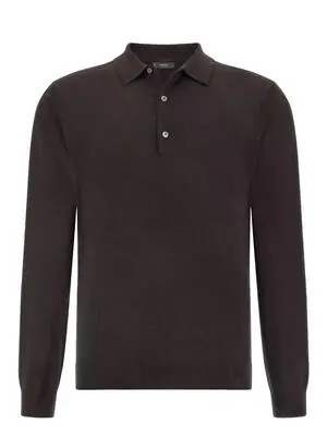 Boggi Milano Long-sleeve Polo Shirt - Brown