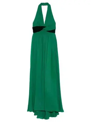 Elie Saab V-neck A-line Maxi Dress - Green