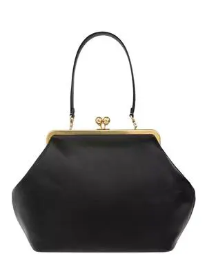 COACH Large Kisslock Frame Clutch - Black