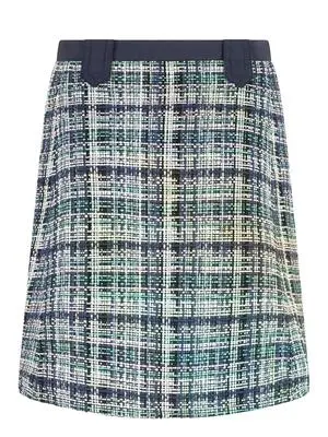 Etro Bouclé-knit Midi Straight Skirt - Blue