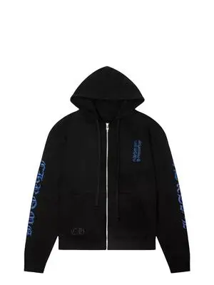 Chrome Hearts Zip-up Thermal Hoodie - Black