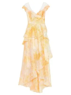 GEMY MAALOUF Layered Striped Dress - Yellow