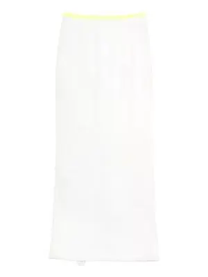 GEMY MAALOUF Frayed-edges Midi Skirt - White