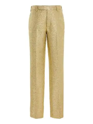 SERGIO HUDSON Sequined Straight Leg Trousers - Gold