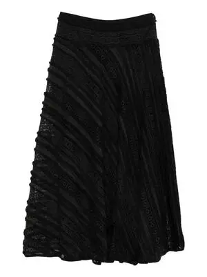 GEMY MAALOUF Lace Paneled Pleated Skirt - Black