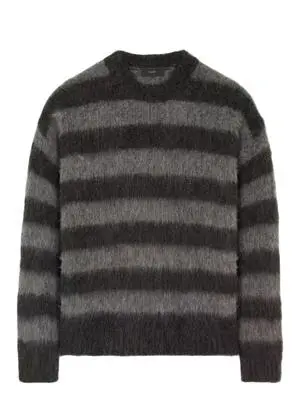 Alanui Striped Crewneck Sweater - Black