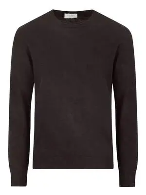 CHEZ PAUL Ribbed Cashmere Crewneck Sweater - Brown