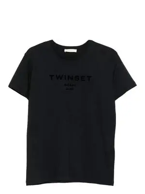 TWINSET Logo-detail T-shirt - Black