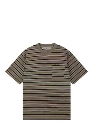 REST&RECREATION Stripe Pocket T-shirt - Brown