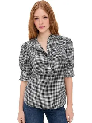 Birds Of Paradis Noah Checkered Blouse - Onyx Check