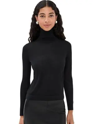 Co Long Sleeve Cashmere Turtleneck Black