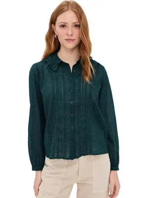 Birds Of Paradis Alise Plaid Blouse - Sea Pine Check