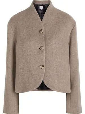 REFORMATION Owen Wool-Blend Jacket Light Grey