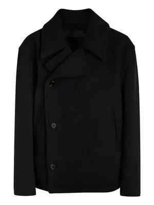 LEMAIRE Wool Pea Coat - Black