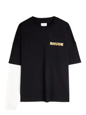Rhude Steel Double-layered Tee - Black And White