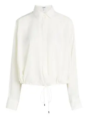 Loewe Drawstring Silk-crepe Shirt - White