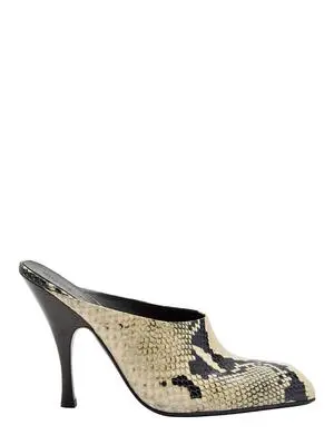 KHAITE Colt 100 Python-Effect Leather Mules
