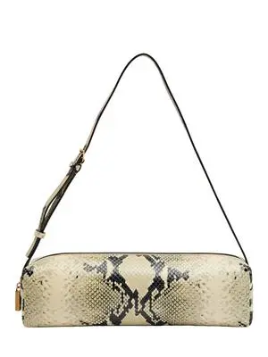 Khaite Kye Python-effect Leather Shoulder Bag - Natural