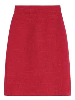 Valentino Garavani Plain Wool Tweed A-line Skirt - Paris