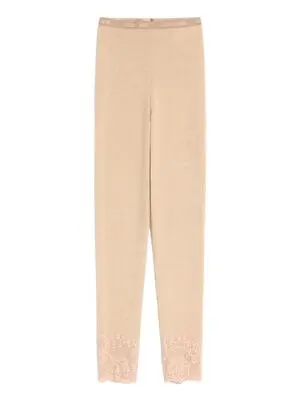 Valentino Garavani Cashmere Leggings With Lace Detail - Alabaster