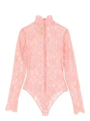 Valentino Garavani Floral Lace Bodysuit - Peach Rose