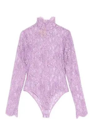 Valentino Garavani Floral Lace Bodysuit - Soft Wisteria