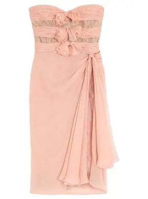 Valentino Garavani Creponne Chiffon Dress - Swirl Pink/gold